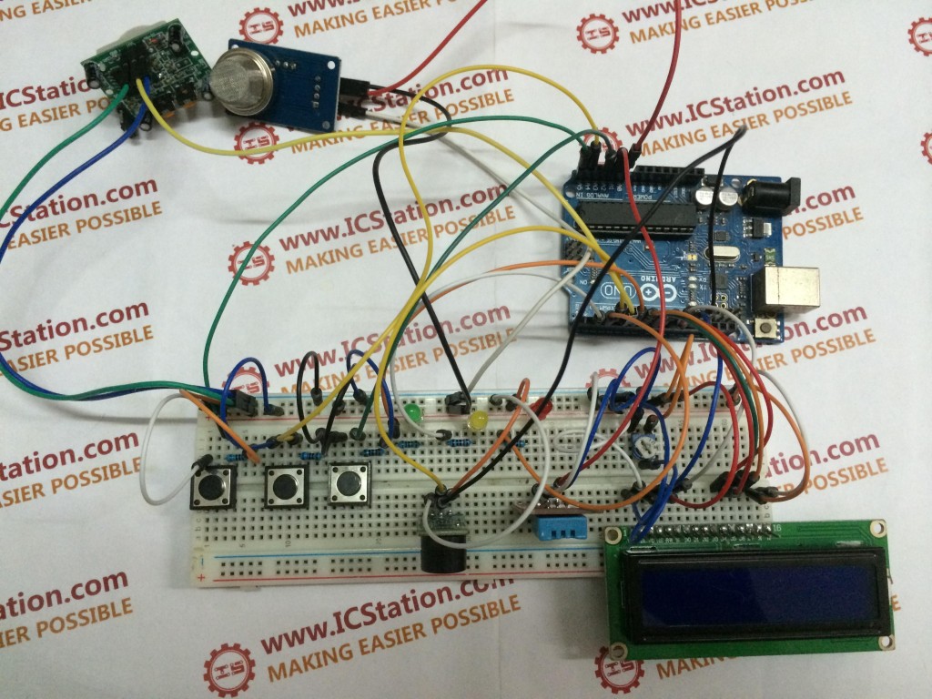 Human Body Infrared Smoke Temperature Alarm System with Arduino - Open-Electronics