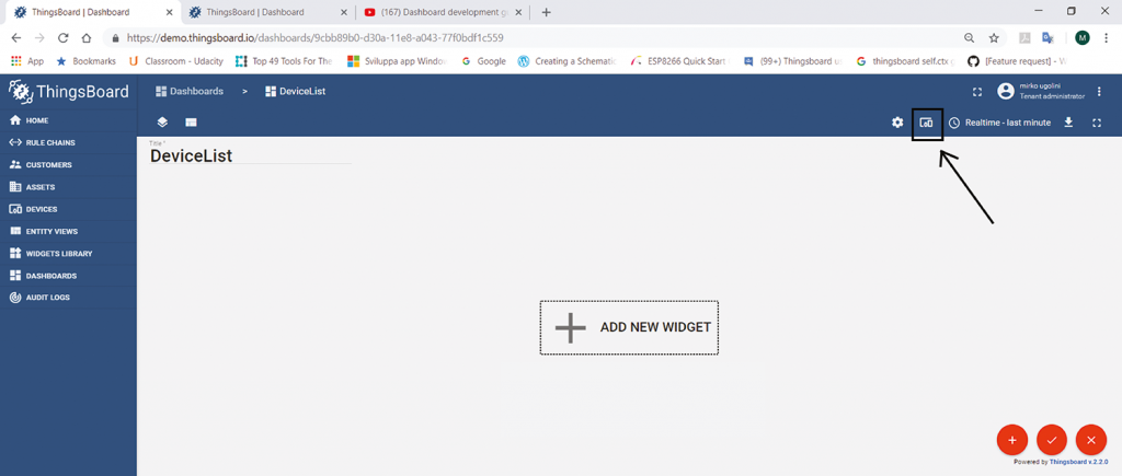 Antennino on Dashboard ThingsBoard - Open-Electronics