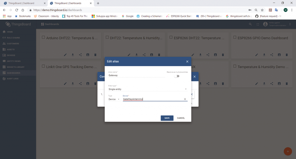 Antennino on Dashboard ThingsBoard - Open-Electronics