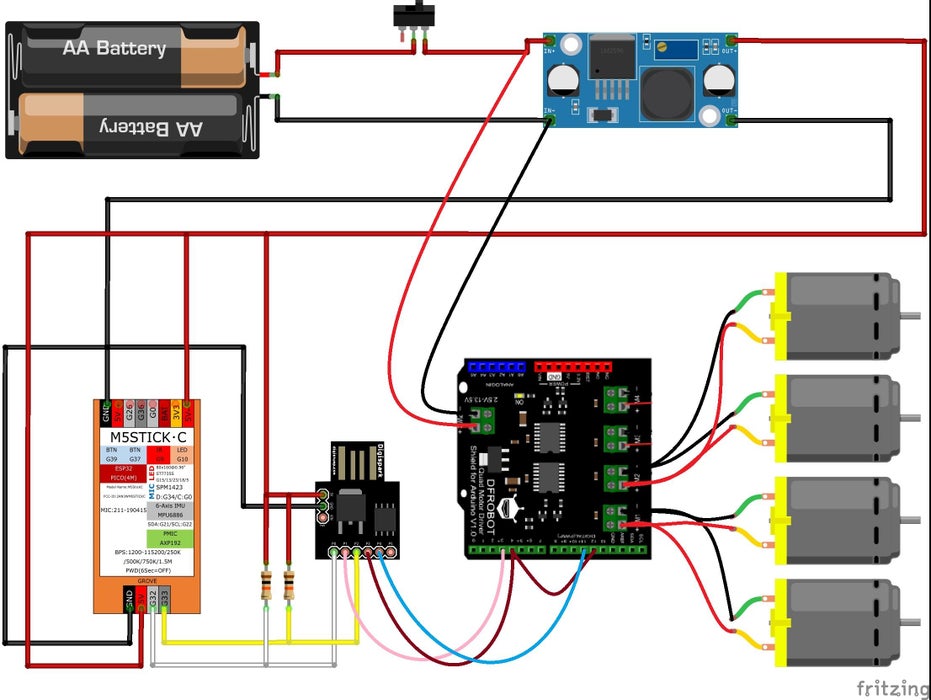 I2C car with Attiny85 and M5StickC controlled by Blynk - Open-Electronics